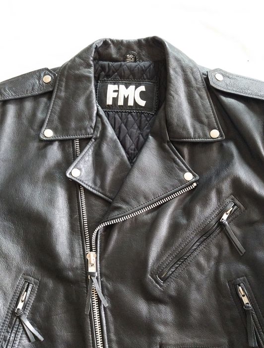 Fmc Vintage Motorcycle Leather Jacket Biker XL Black | Grailed