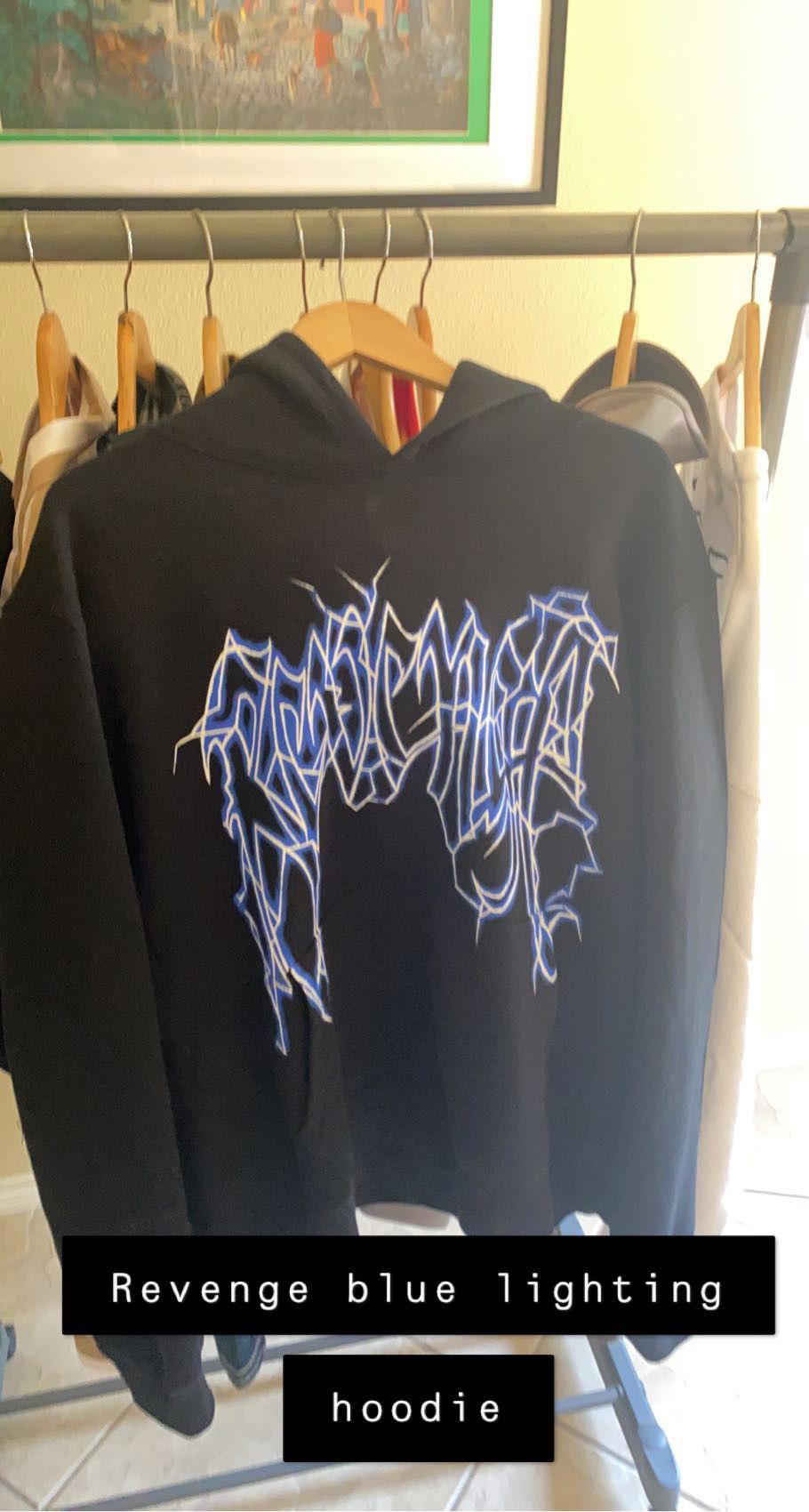 Revenge REVENGE Blue Lighting Hoodie | Grailed