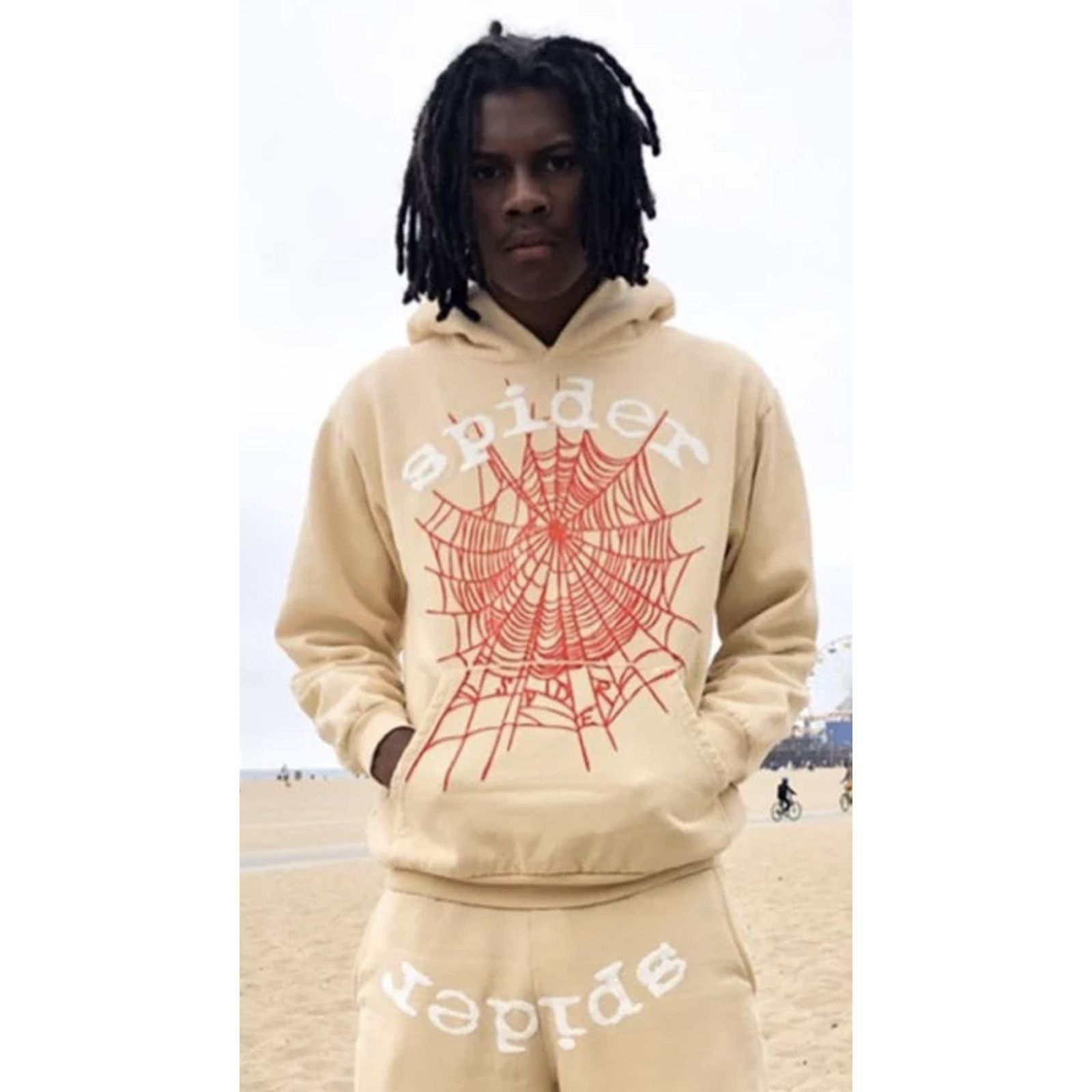Young Thug Spider Worldwide OG Beige Hoodie | Grailed