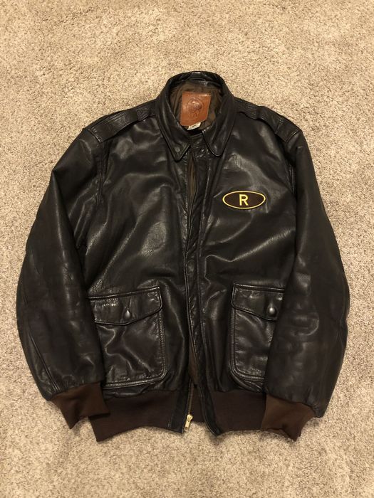 Vintage Vintage 1980s Golden Bear Leather Jacket THINSULATE 46 XL | Grailed