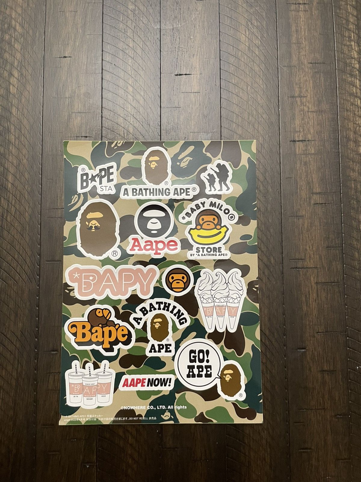 Bape Bape Sticker Sheet | Grailed