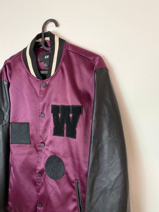 H&M The Weeknd x H&M Varsity Satin Souvenir XO Bomber Jacket | Grailed