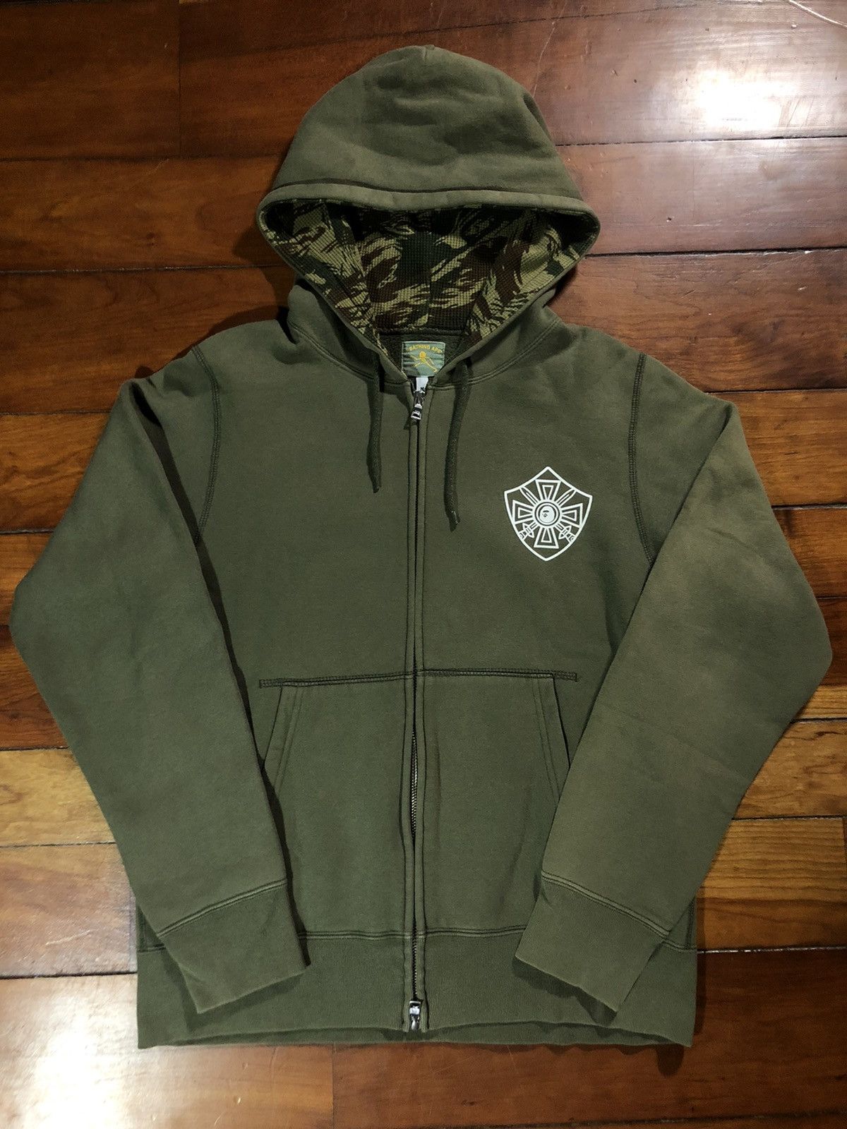 Bape Bape Skeleton thermal zip up hoodie | Grailed