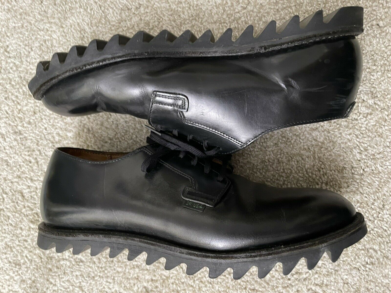 Red Wing Black Postman Oxford 101 Yuketen Ripple Sawtooth Sole Shoes ...