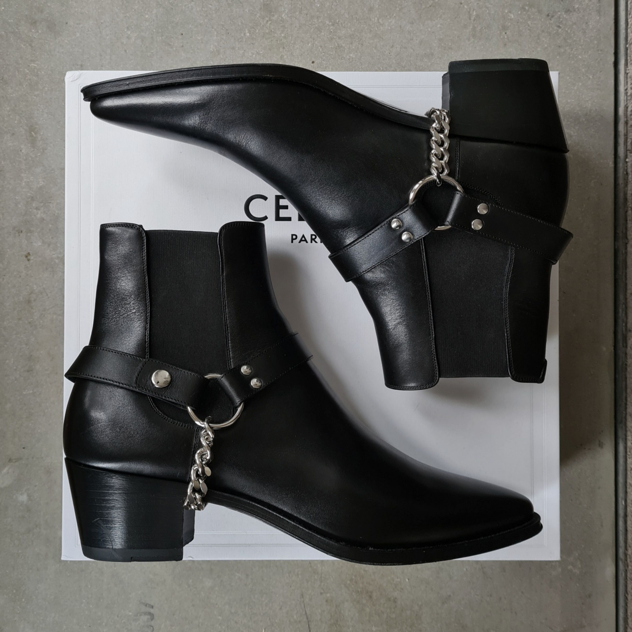 Celine Celine 2020 Black Camargue Chelsea Harness Boots Size 44 | Grailed