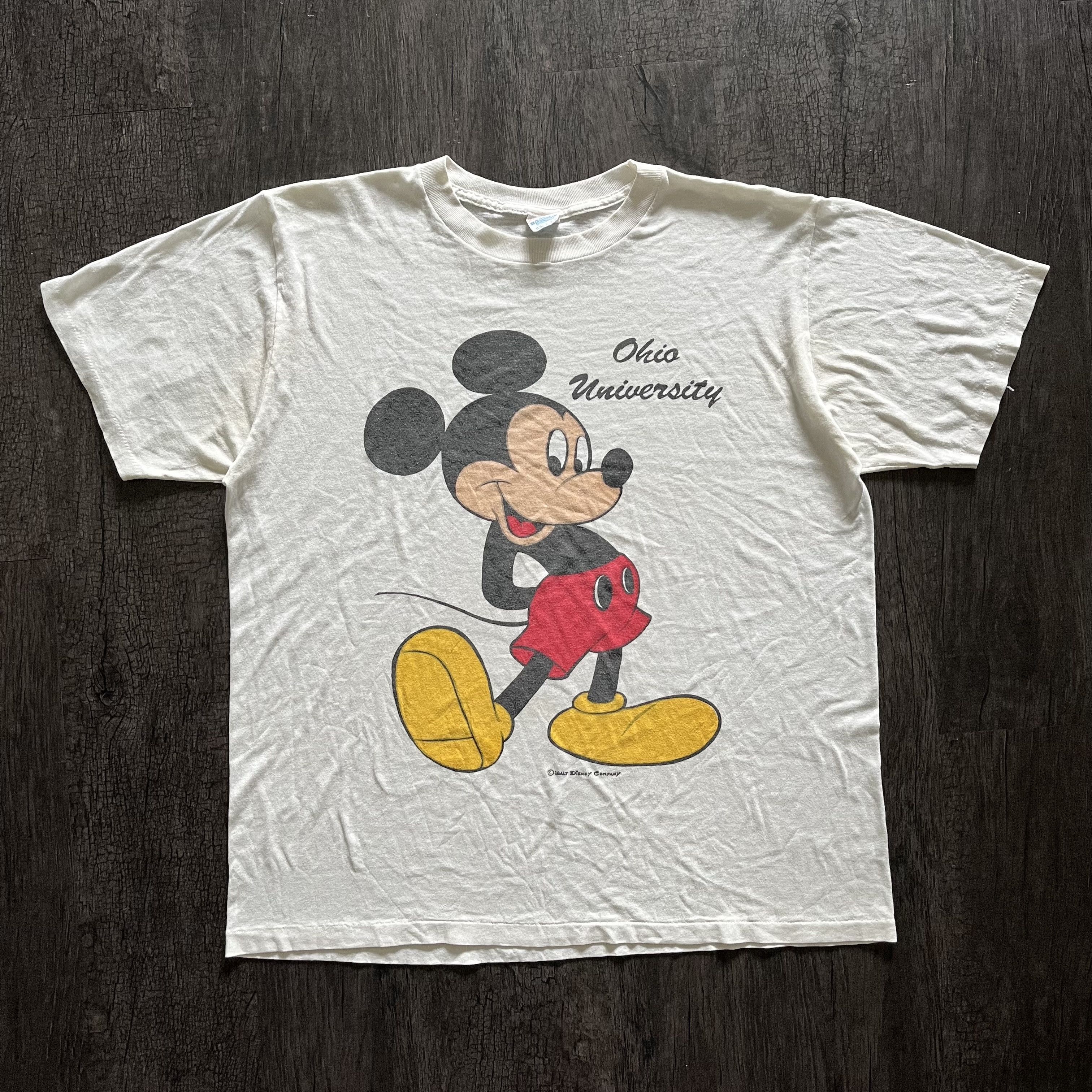Champion × Mickey Mouse × Vintage 80's Mickey Mouse Ohio University Tee (CHECK MEASUREMENTS ...