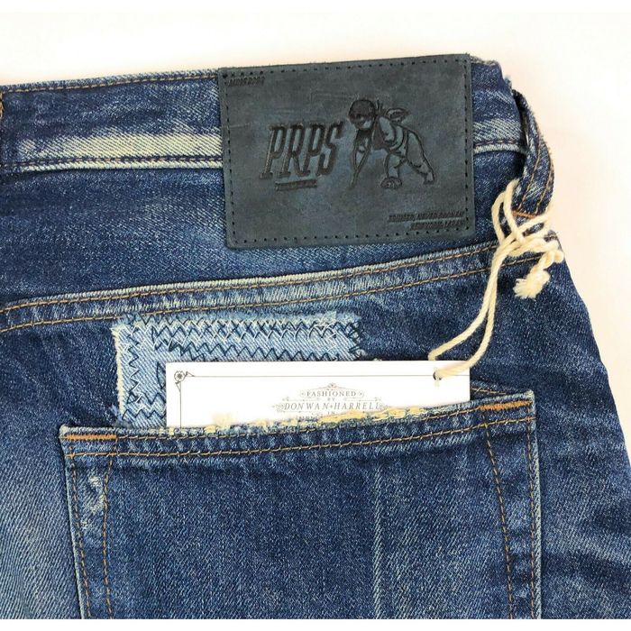 Prps PRPS Barracuda Blue Straight Button Fly Distrissed Jeans | Grailed