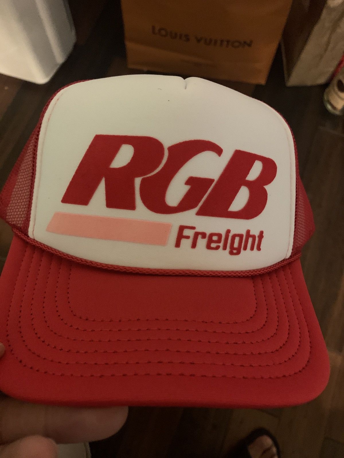 Designer RoyGBiv RGB Freight Trucker Hat White | Grailed