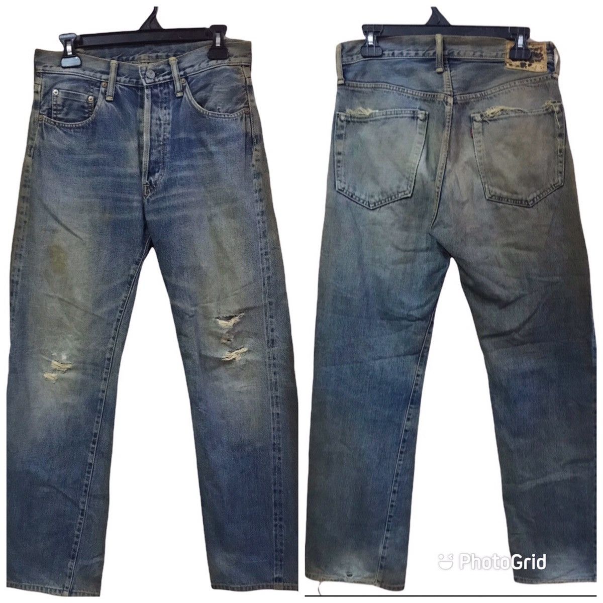 Distressed Denim × Japanese Brand Japanese Brand Sewing Chop Distressed ...