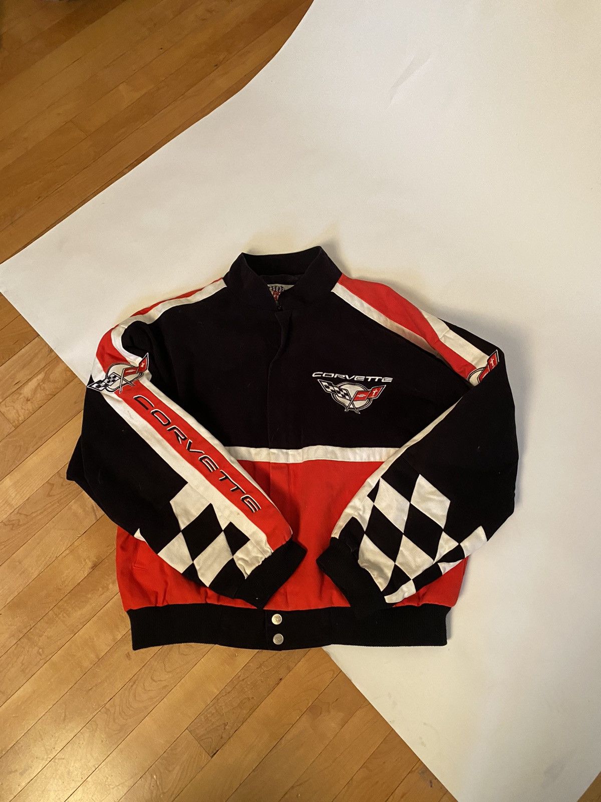 Vintage Red Corvette Racing Jacket MENS XL | Grailed