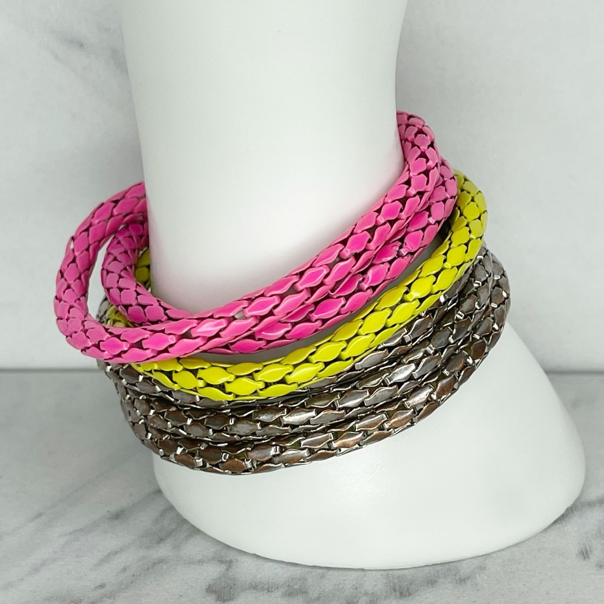 Other Metal Mesh Barrel Stretch Bracelet Set of 6 | Grailed