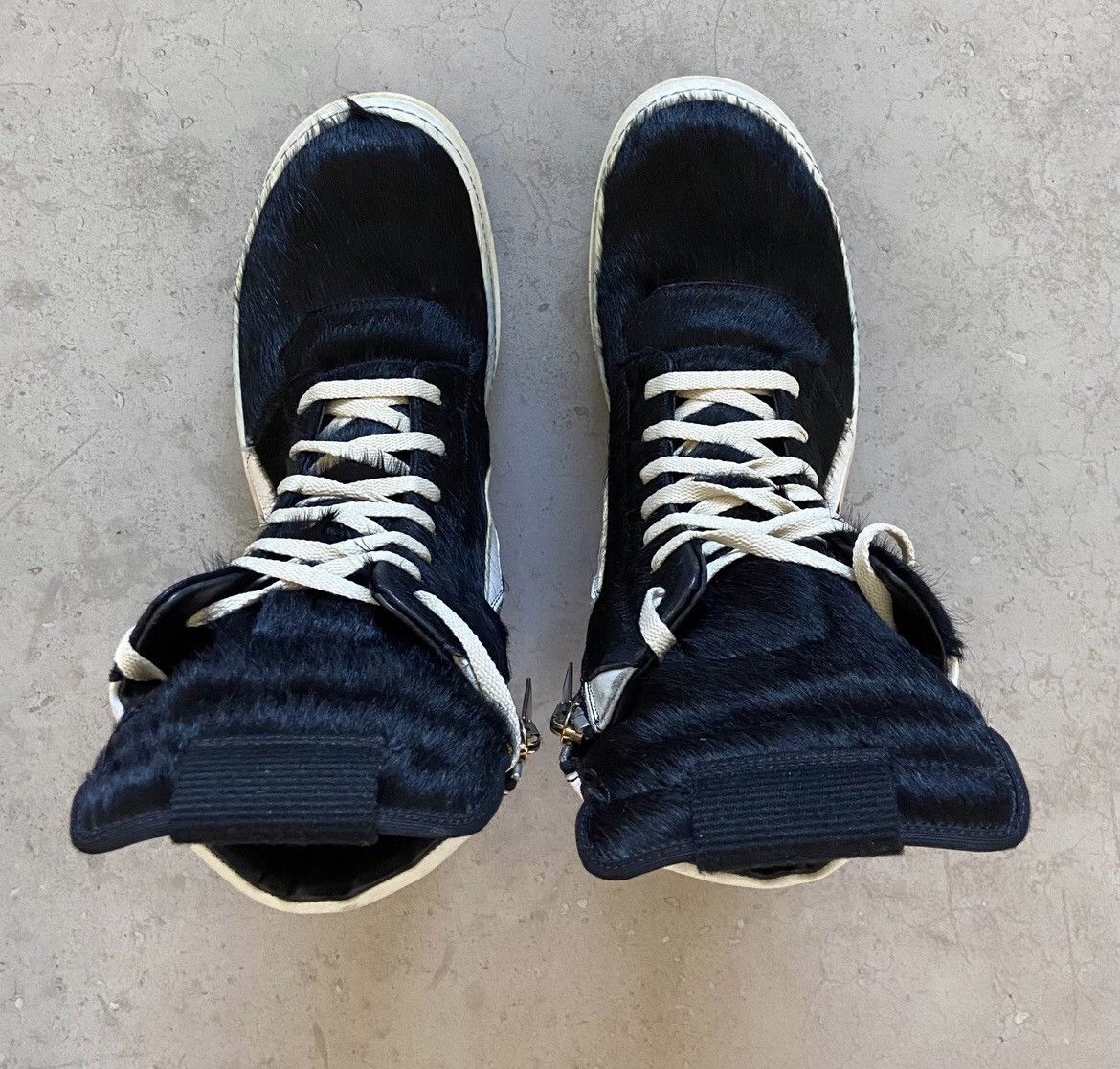 Rick Owens (Final drop)Rick Owens mens pony hair geobaskets | Grailed