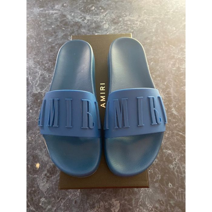Pink Amiri Slides Blue Logo Pool Men’s EU 41/US 8 | Grailed