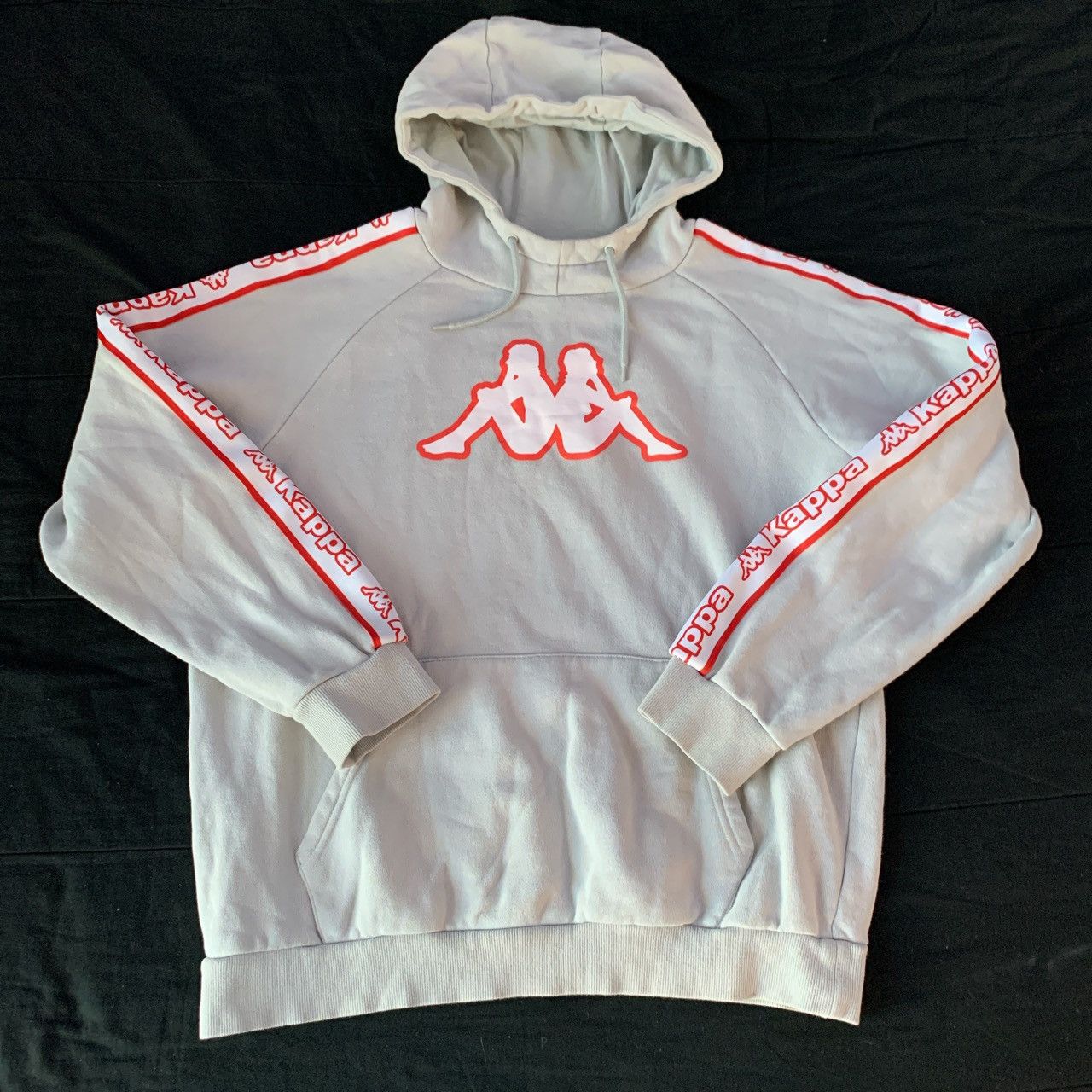 Kappa Grey & Red Kappa Hoodie | Grailed