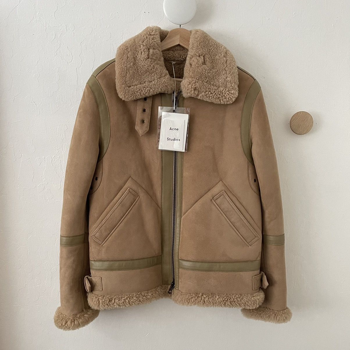 Acne Studios Ian Suede Leather Shearling Aviator Jacket $2.6K NEW | Grailed