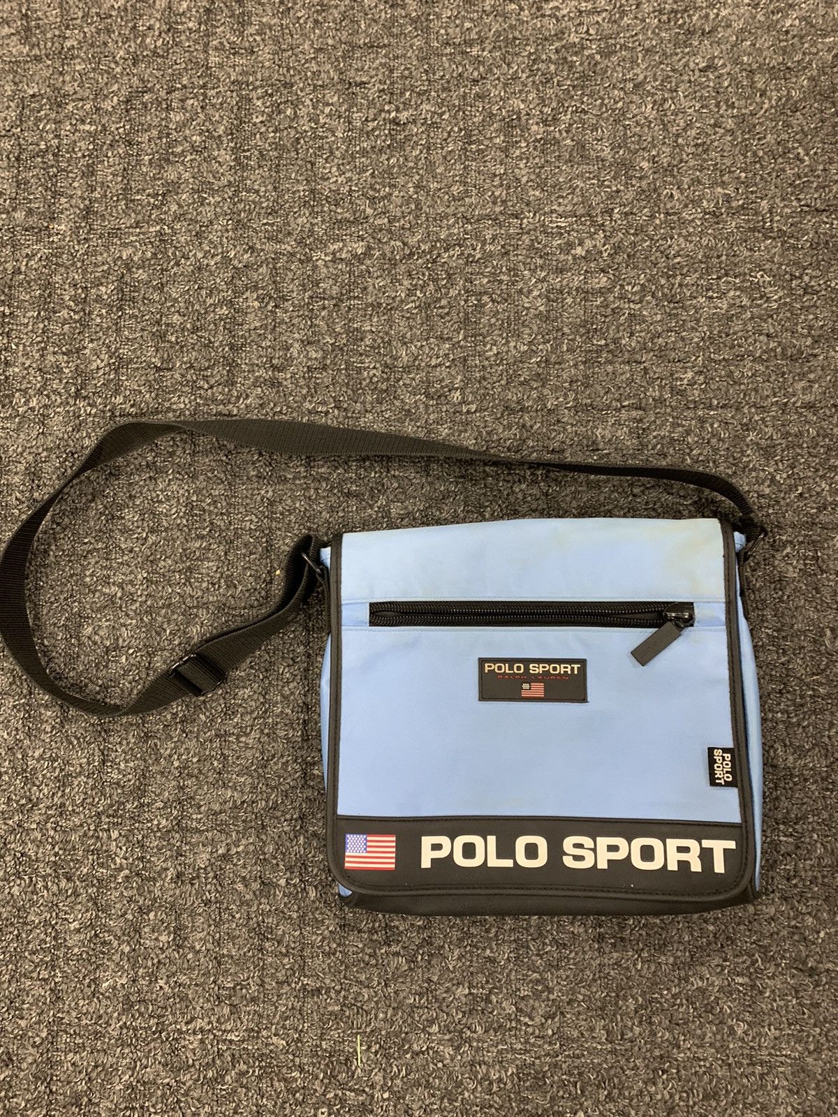 Polo Ralph Lauren Vintage 90s Polo Sport Messenger Side Bag Black 11x11 ...