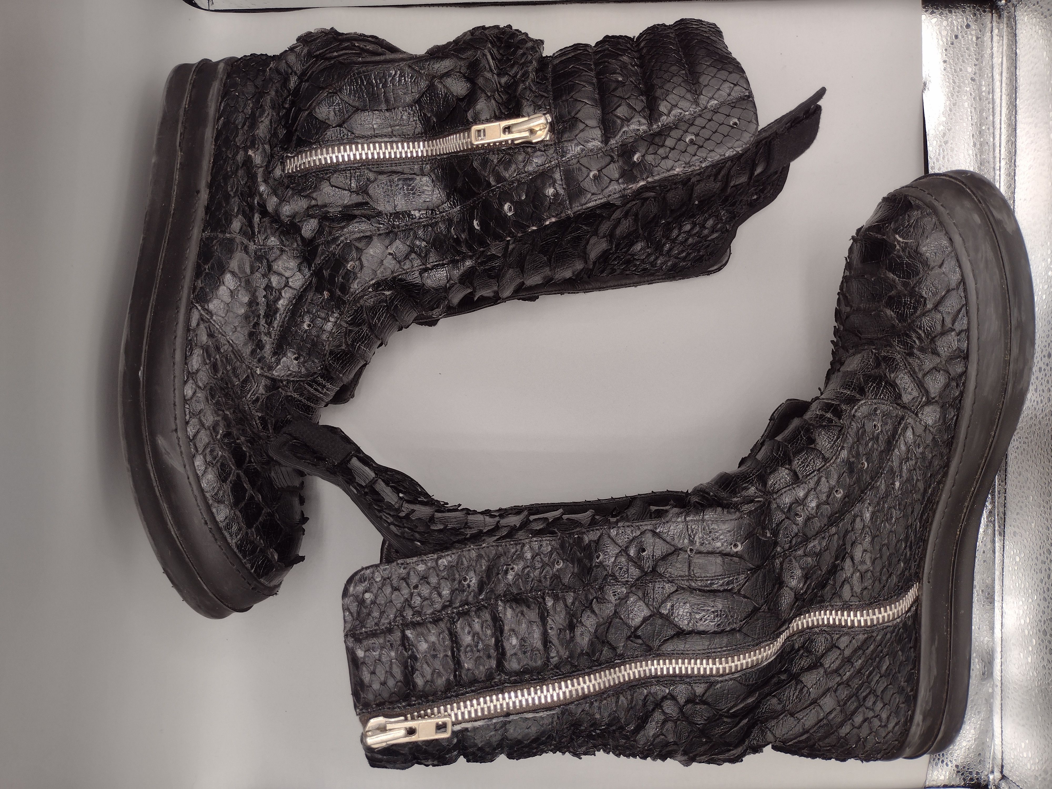 Rick Owens Triple Black Python Cargobaskets | Grailed