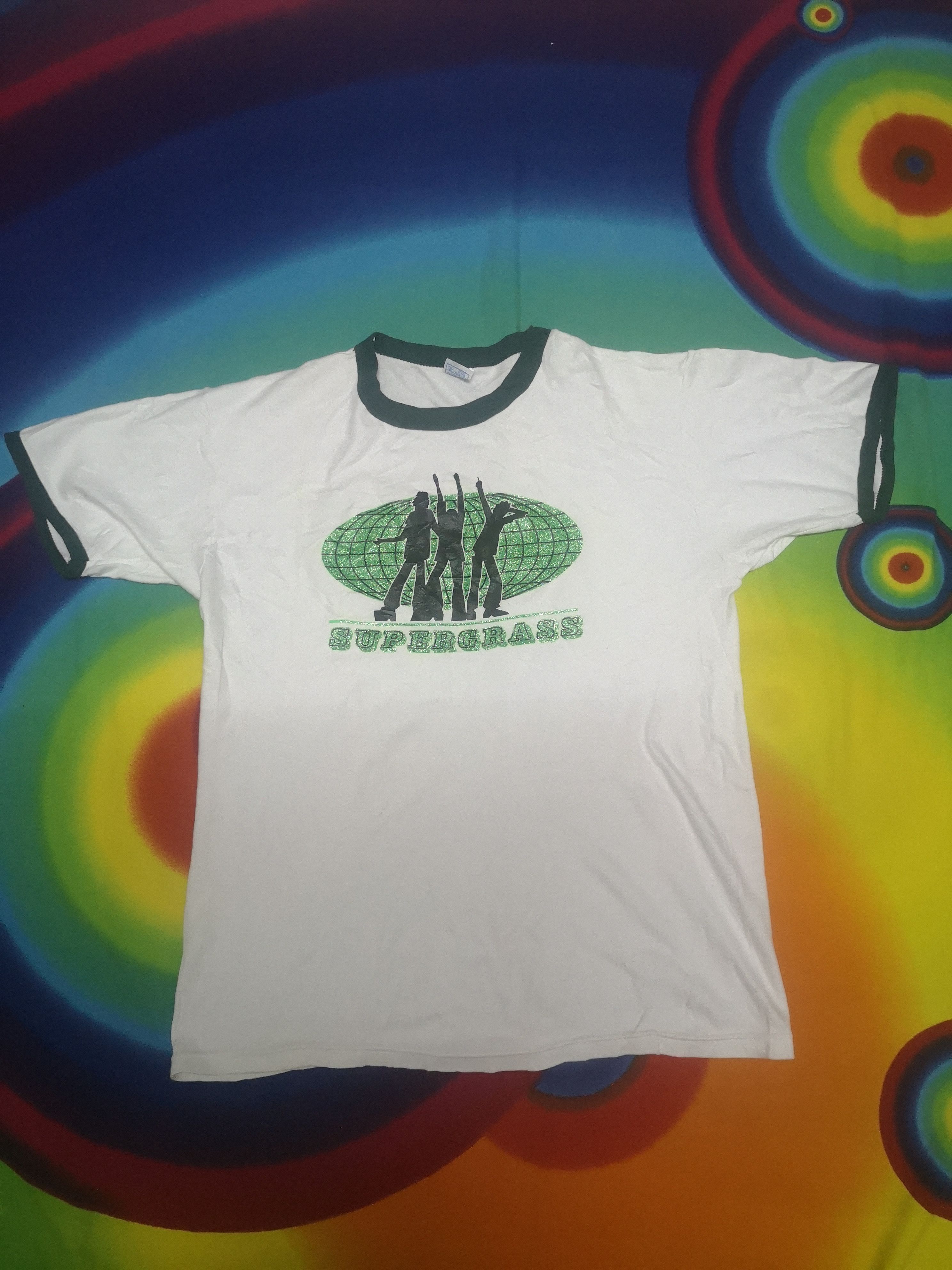 Band Tees × Vintage Vintage Supergrass britpop band ringer shirt | Grailed