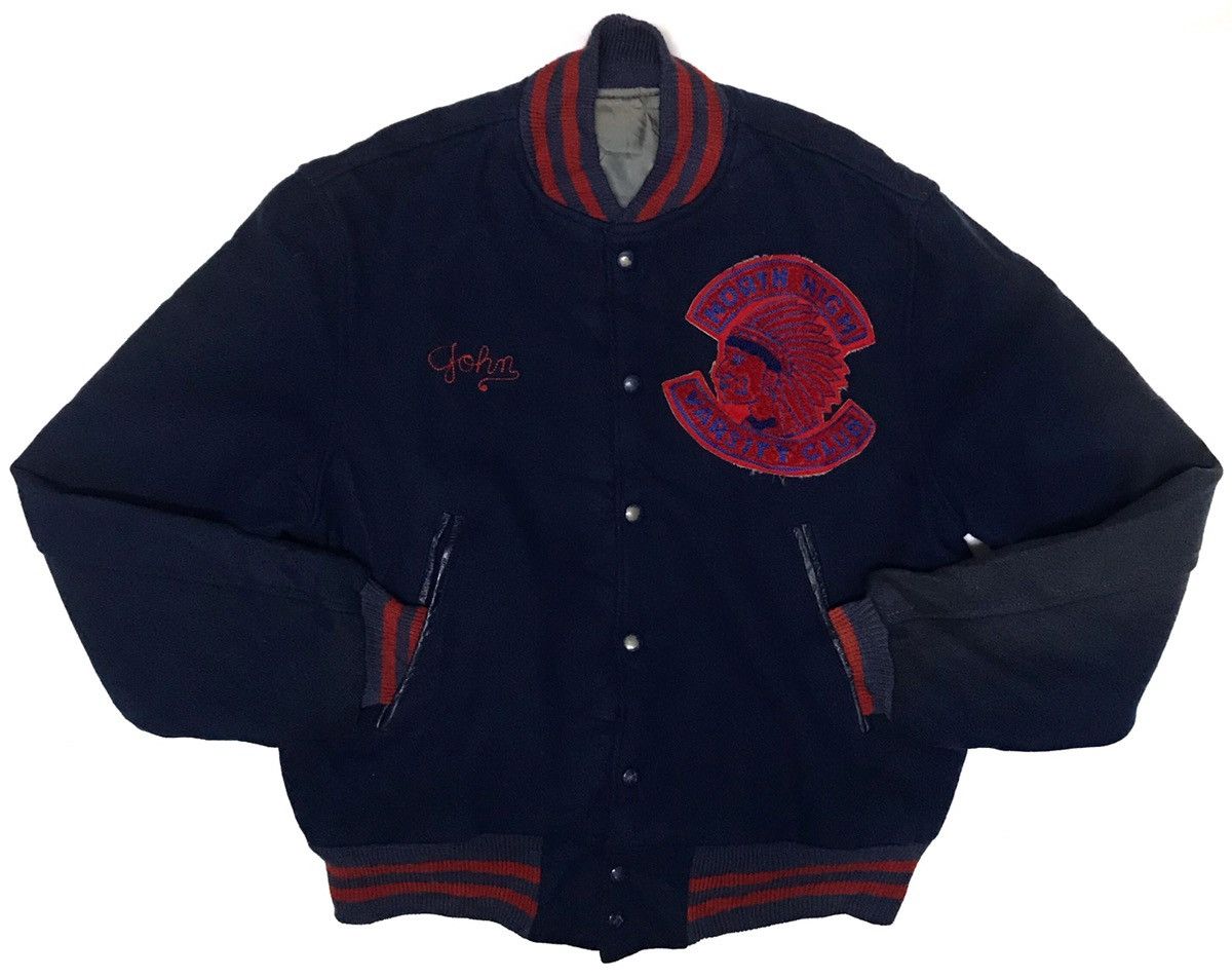 Varsity Vintage Varsity Red Indian Jacket | Grailed