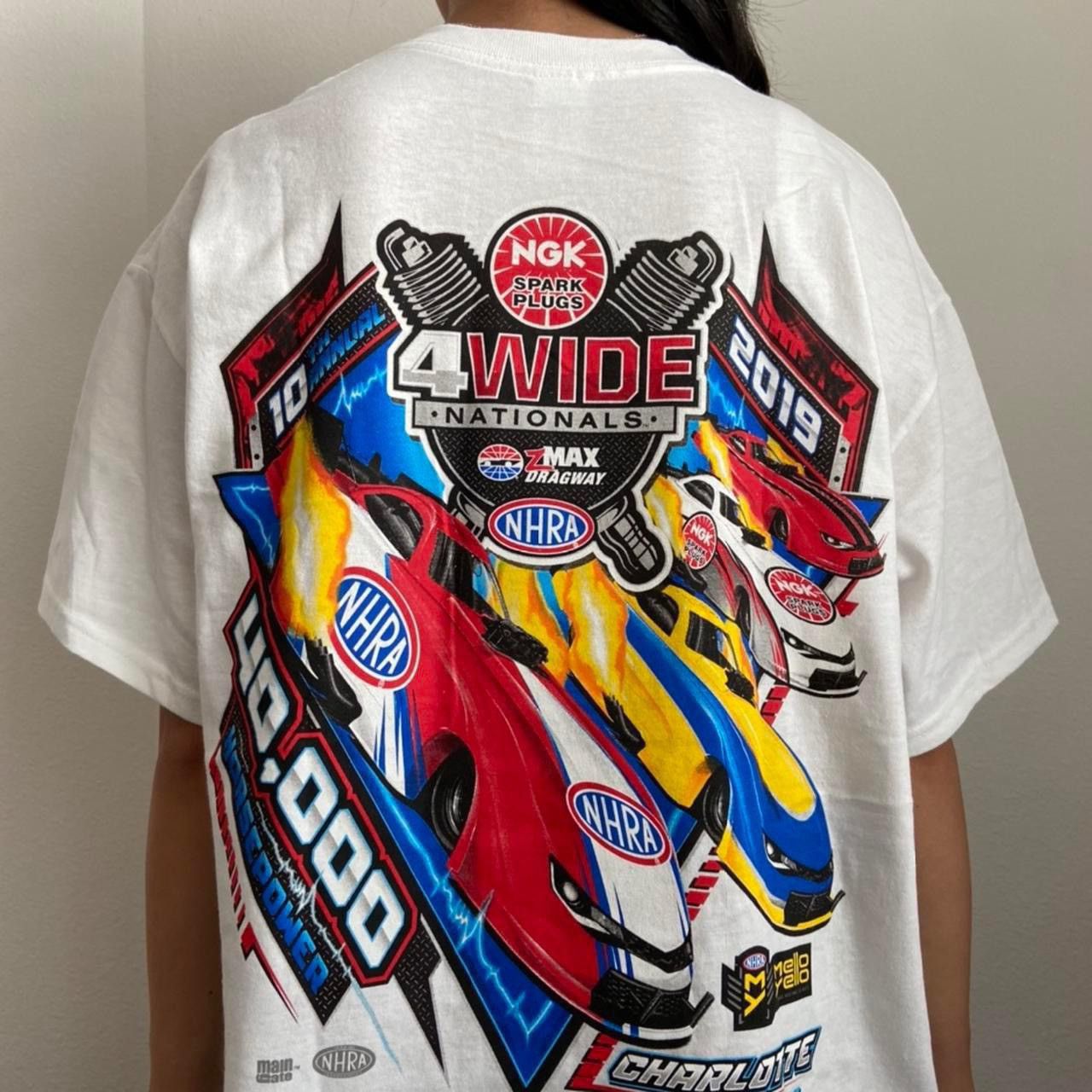 NASCAR × Racing × Vintage NHRA Nationals Nascar Graphics White Tee ...