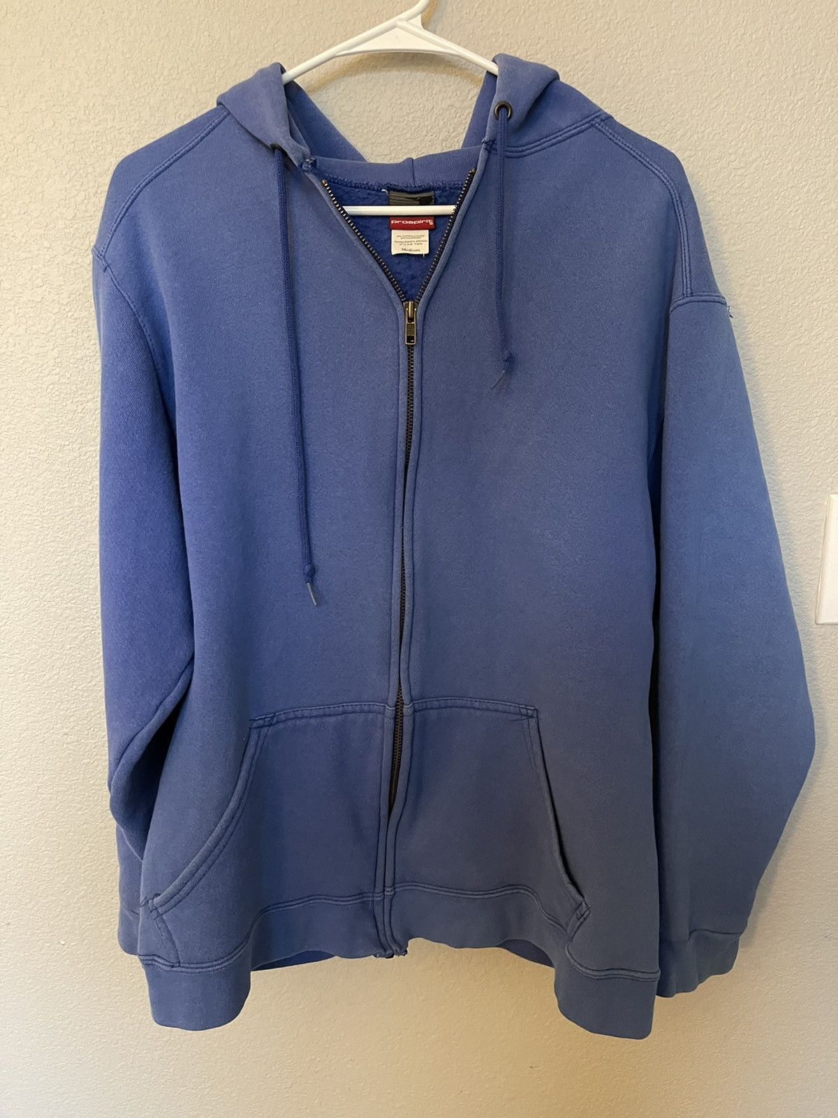 Other × Vintage Essential plain blue sun faded prospirit zip up hoodie ...