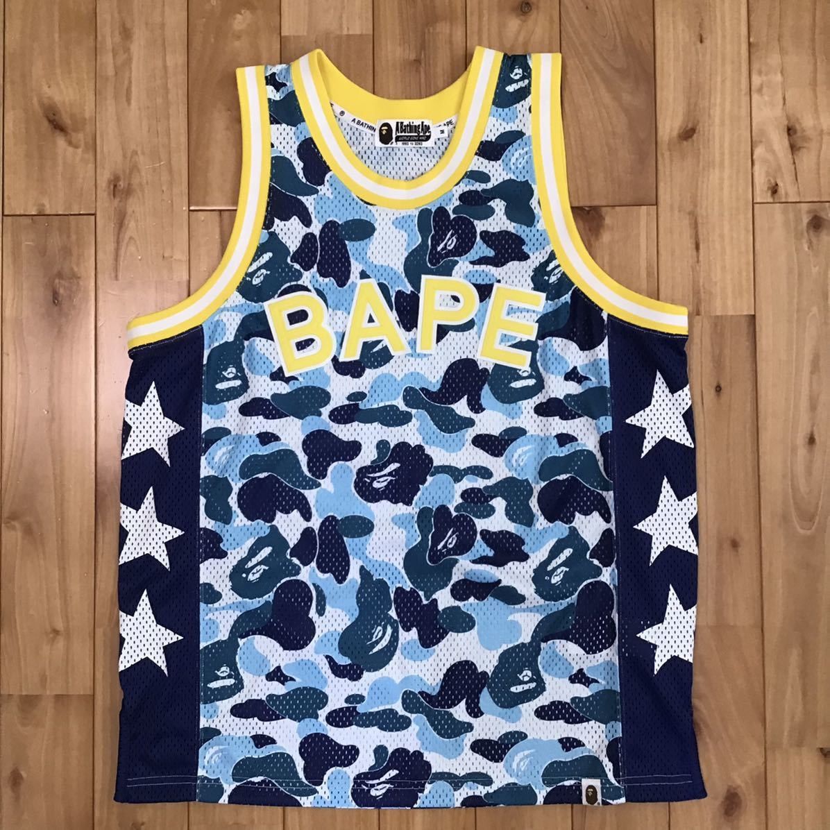Bape BAPE star ABC BASKETBALL TANK TOP ABC camo blue BAPE sta | Grailed