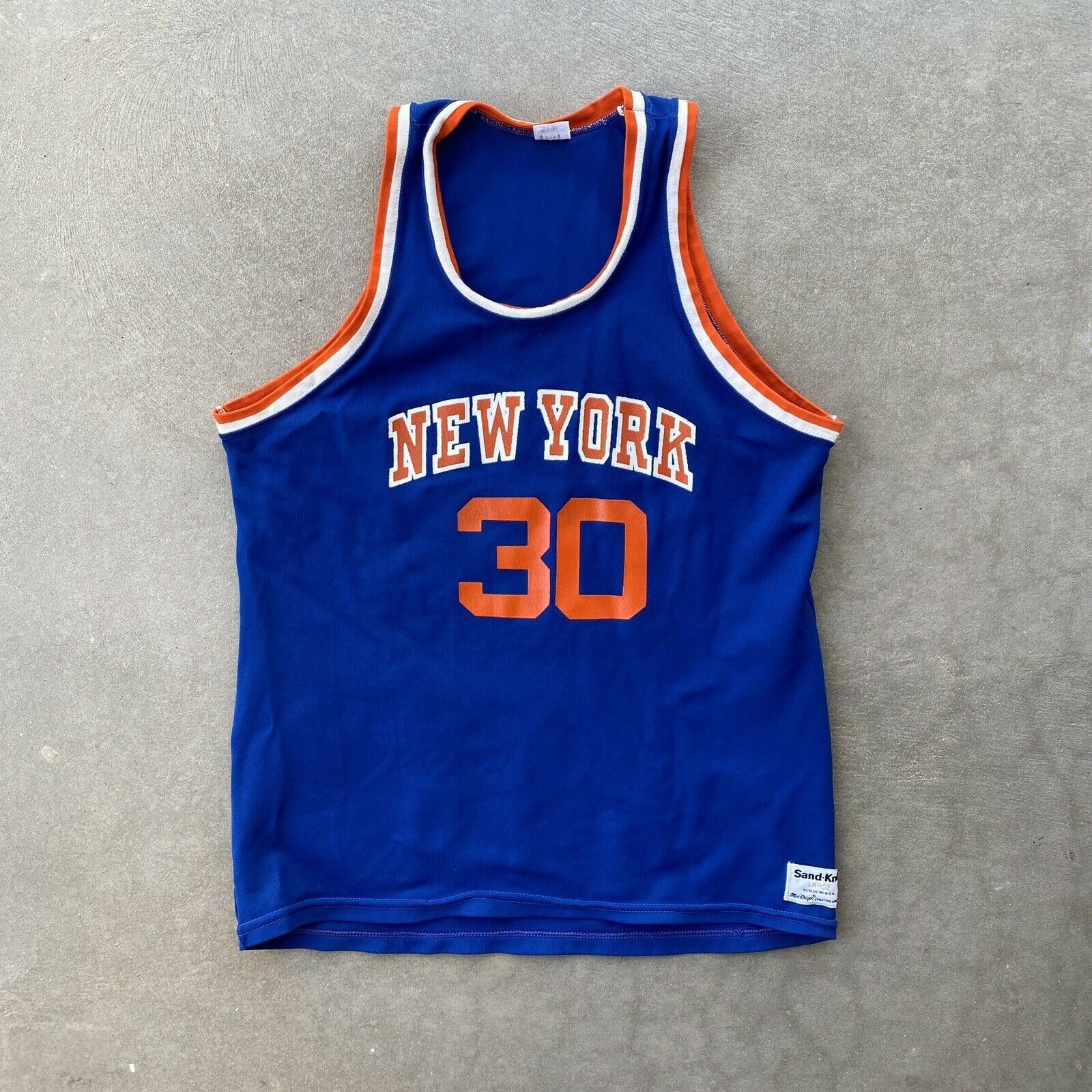 NBA × Vintage Vintage 80s Sand Knit New York Knicks Bernard King Jersey ...