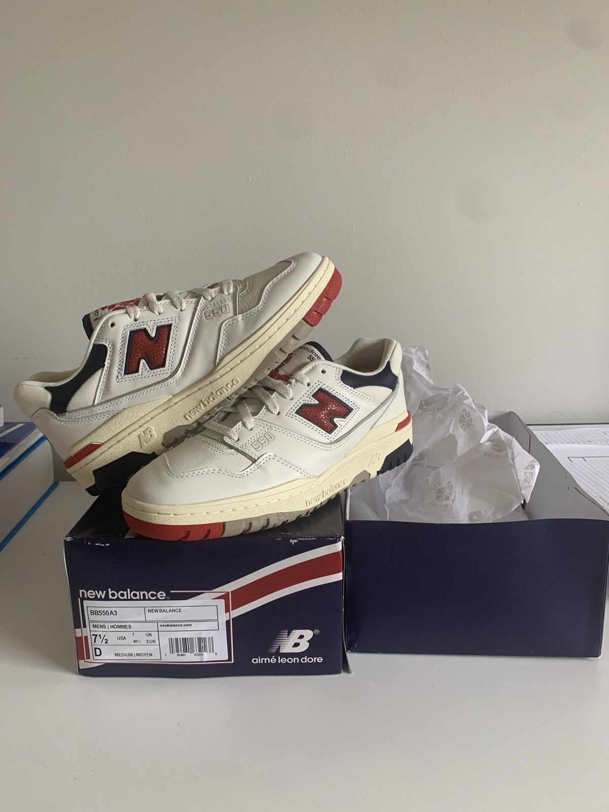 New Balance ALD x New Balance 550 Navy/White/Red sz 7.5 *FINALDROP ...