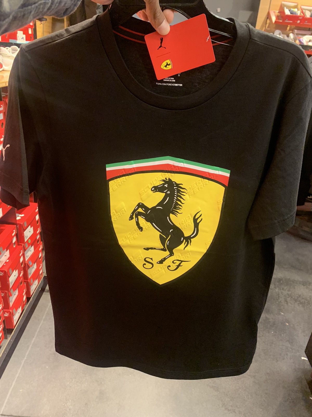 Puma Deadstock Puma x Ferrari Collab Logo Tee | Grailed