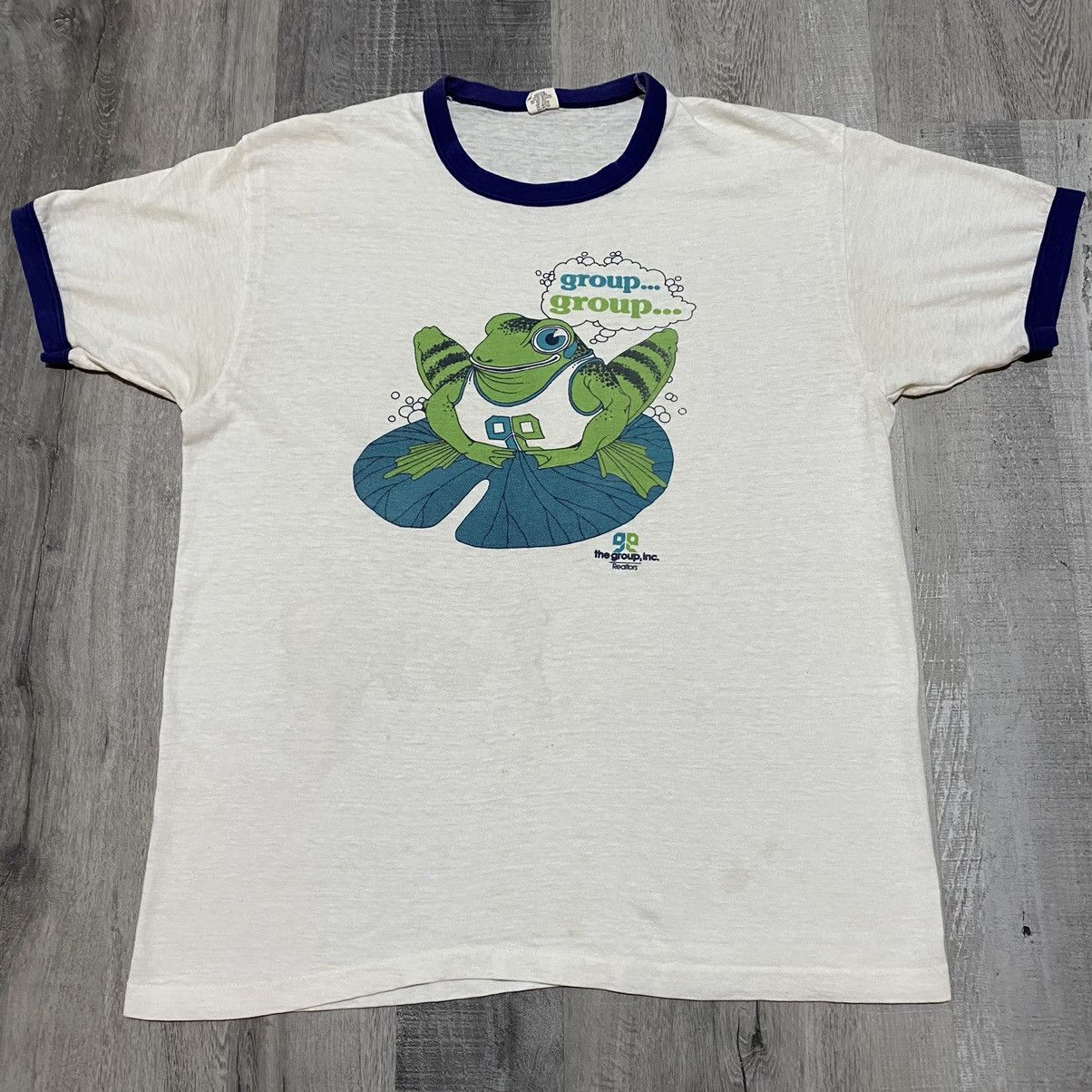 Vintage Vintage Hanes Cute Frog/Toad 70s Group Inc USA Ringer Tee | Grailed