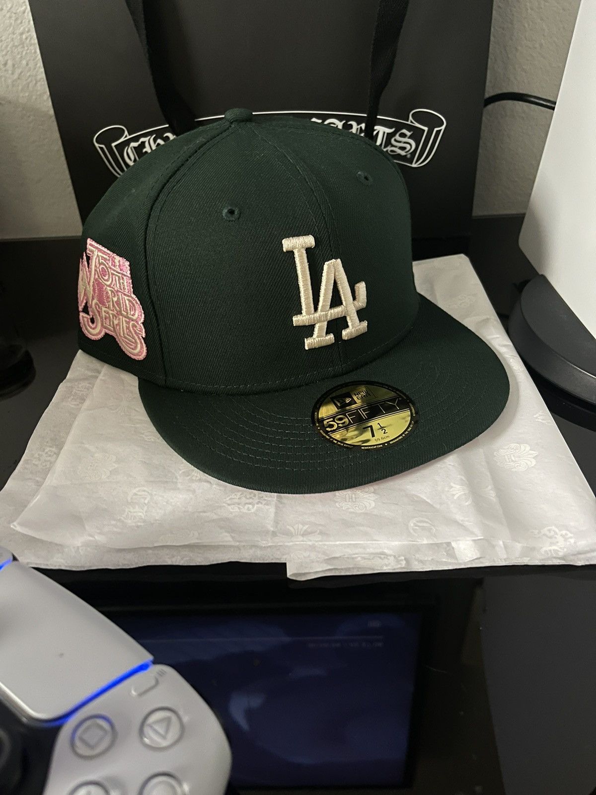 New Era New Era Green Los Angeles Dodgers W 75Th Ws Patch Pink Uv | Grailed