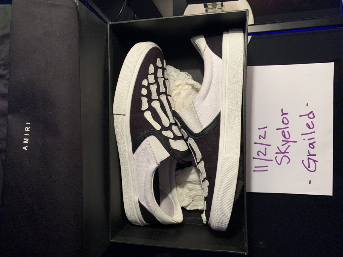 Amiri Amiri skeleton black & white slip ons | Grailed