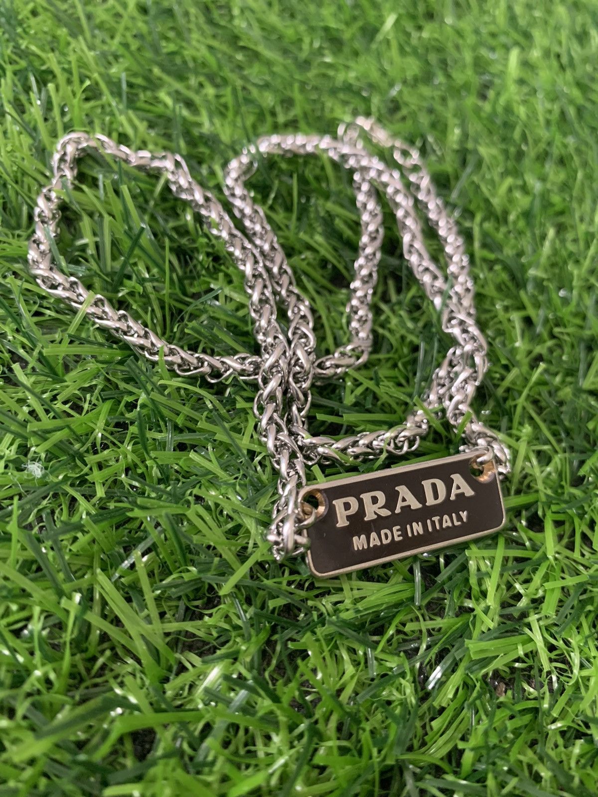 Prada PRADA MILANO Custom Black Pendant Snake Bone Chain Necklace | Grailed