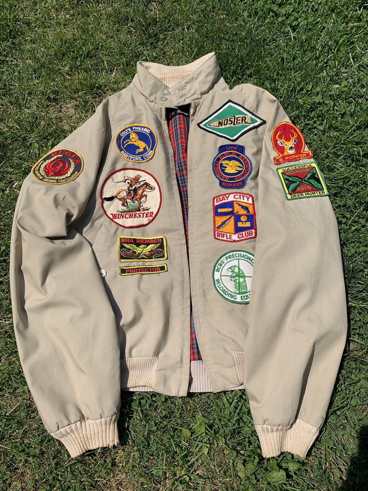 Vintage Vintage NRA/ Gun Patch Harrington Jacket | Grailed