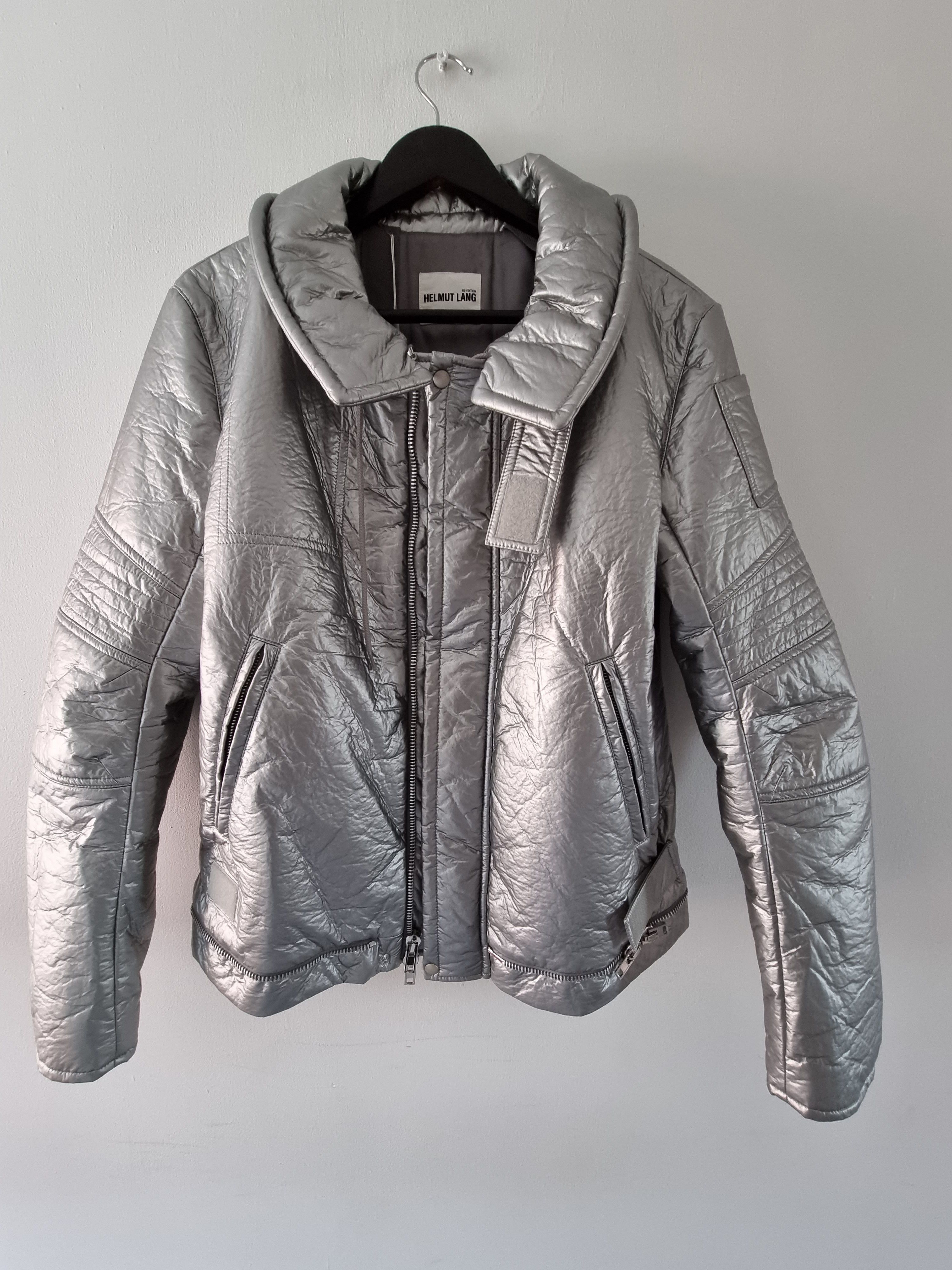 Helmut Lang HELMUT LANG RE-EDITION SILVER ASTRO MOTO BIKER JACKET | Grailed
