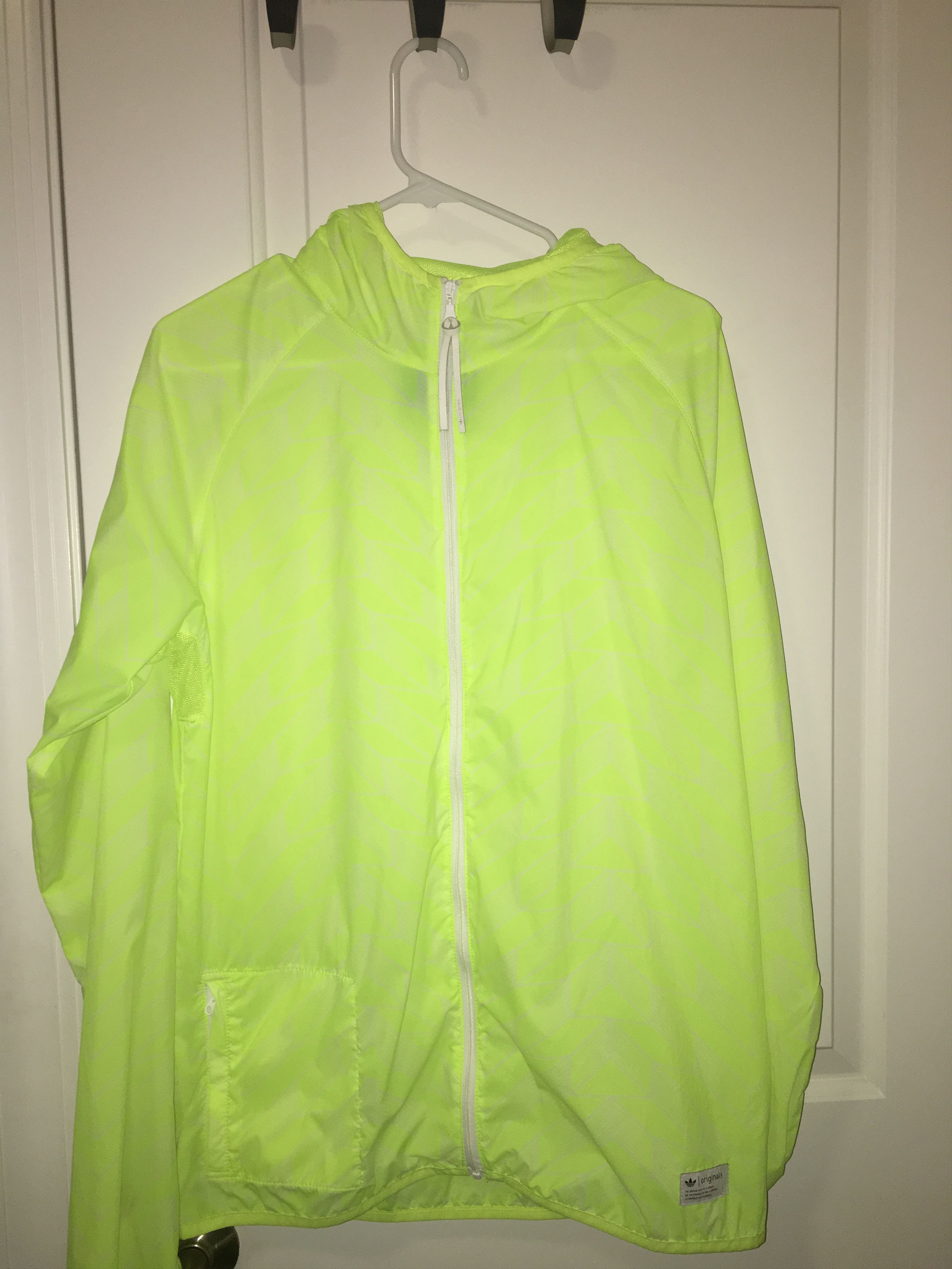 Adidas Adidas Originals 'Neon Green' Windbreaker Light Jacket Zip Up ...