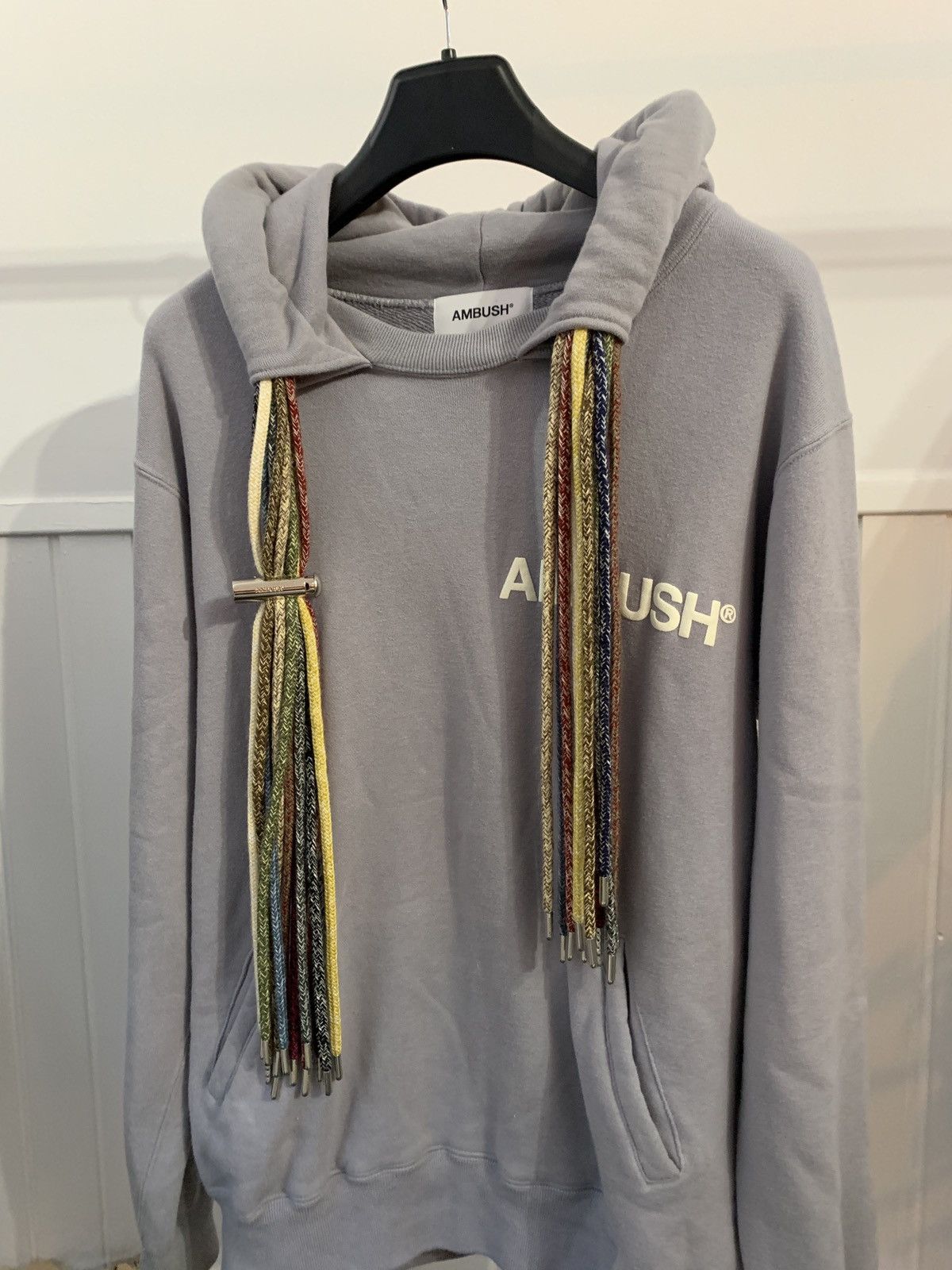 Ambush Design AMBUSH Multicord String Logo Hoodie Grey/Blue Multi-cord ...