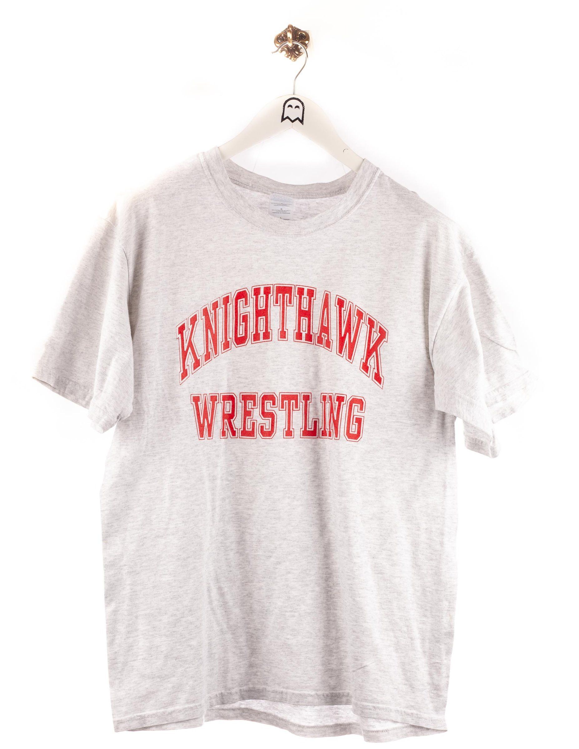 Rare Vintage Gildan T-Shirt Knighthawk Wrestling Print Grey | Grailed