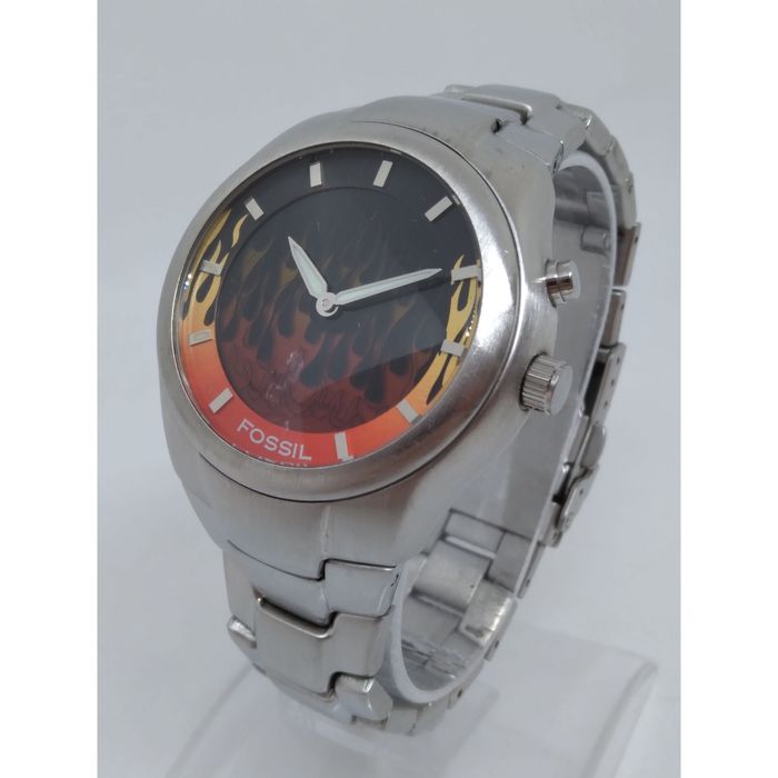 Fossil Fossil Big Tic JR8222 Men's 39mm Animated Flame Dial Watch | Grailed