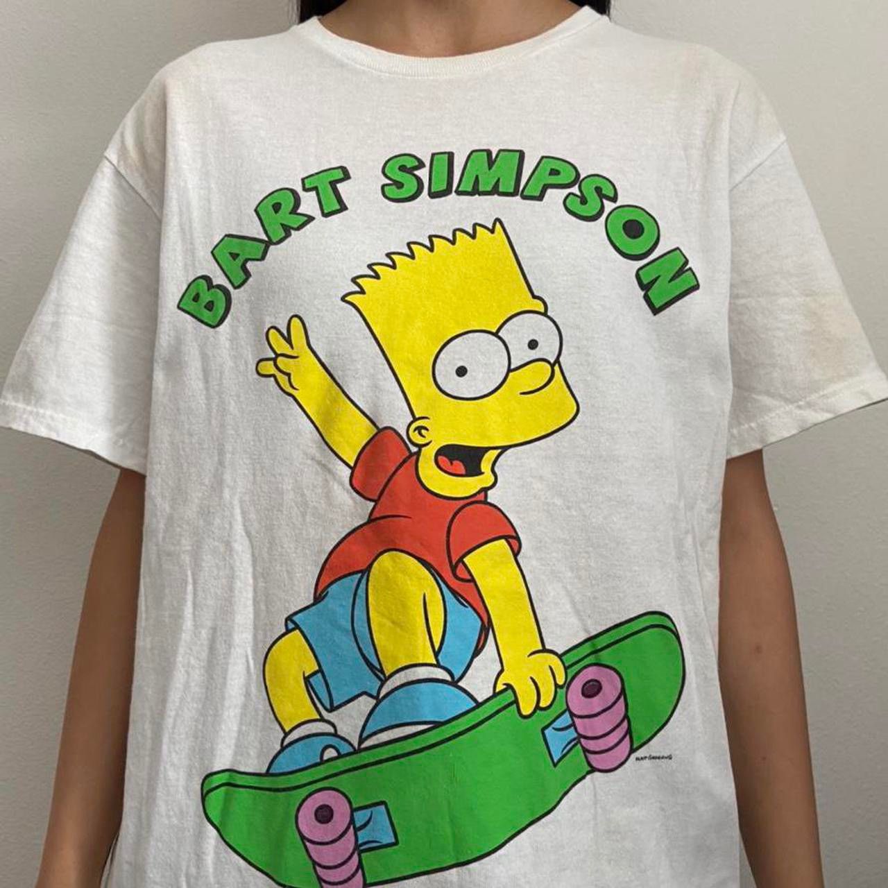 Streetwear Bart Simpson Graphics White Tee Shirt | Grailed