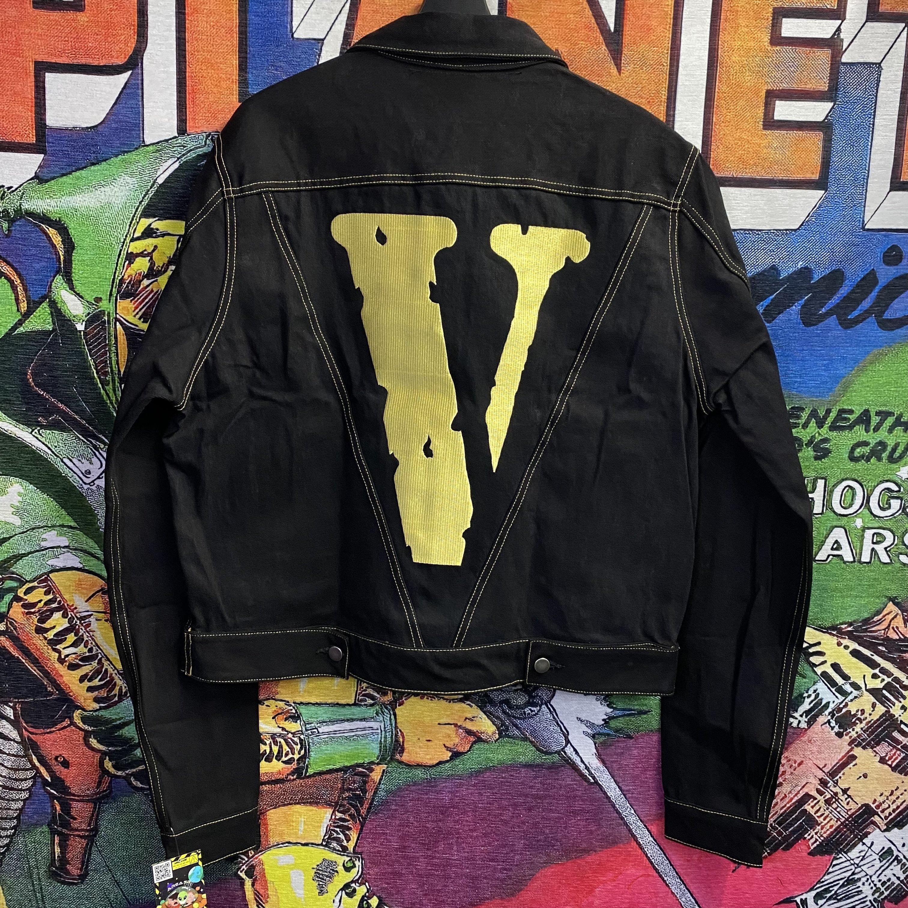 Vlone New Vlone Gold Denim Jacket size Large | Grailed