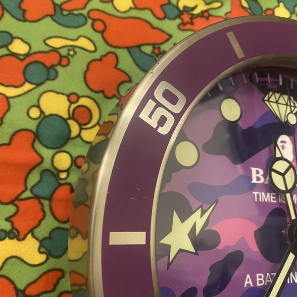 Bape 2006 RARE Bapex Purple Camo Wall Clock #262 watch pink | Grailed