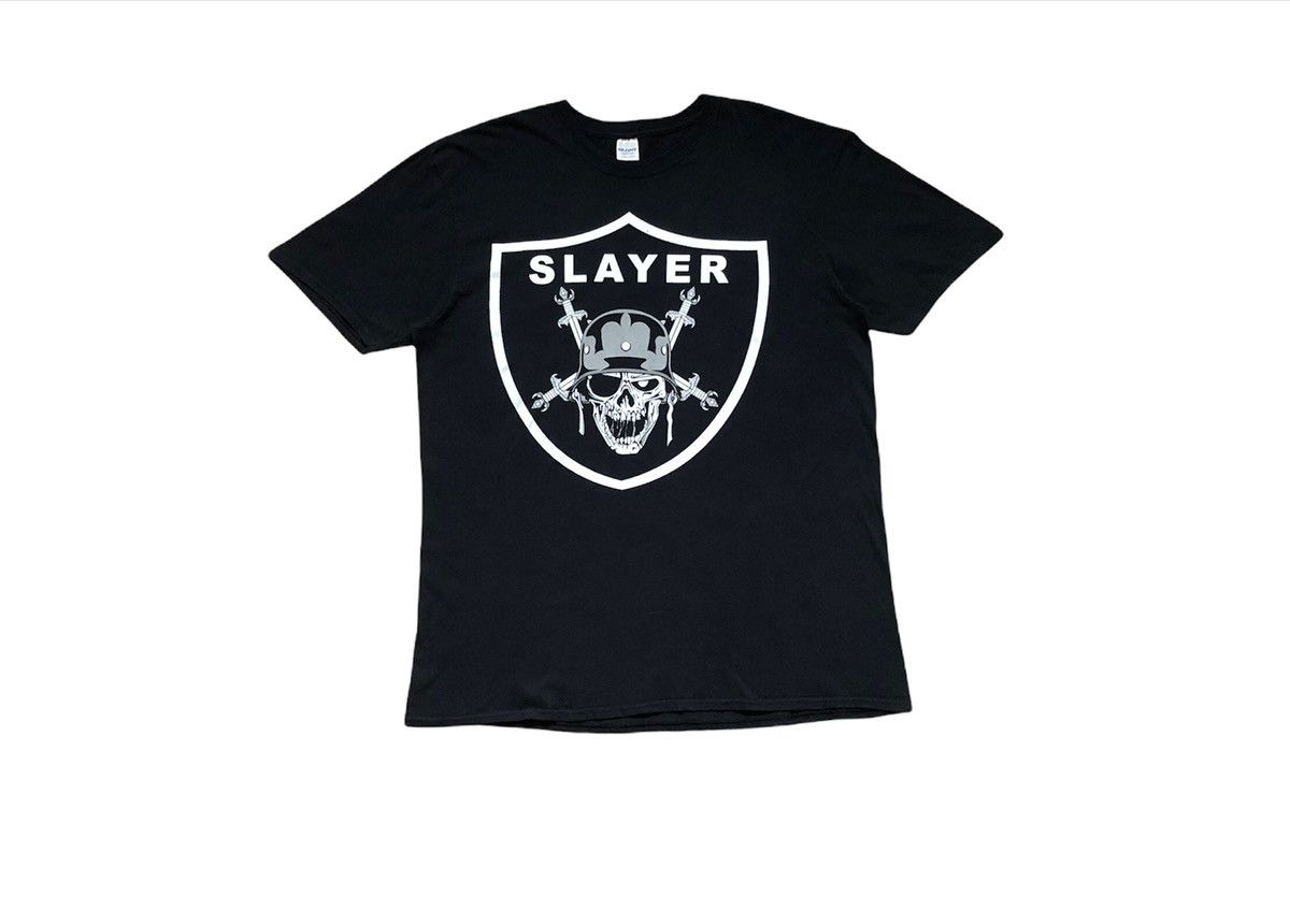 Band Tees × Gildan × Slayer Slayer Raiders Logo Tee | Grailed