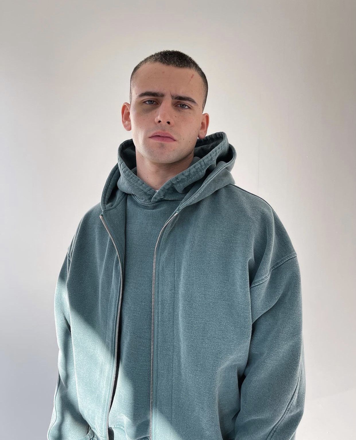 Cole Buxton Cole Buxton Washed Green Zip Hoodie | Grailed