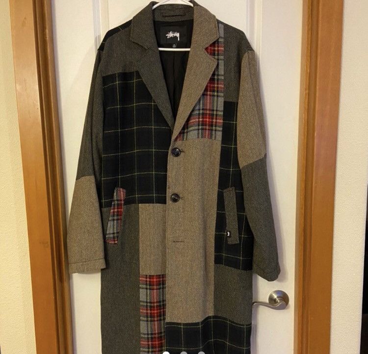 Stussy Stussy sample patchwork trench coat | Grailed