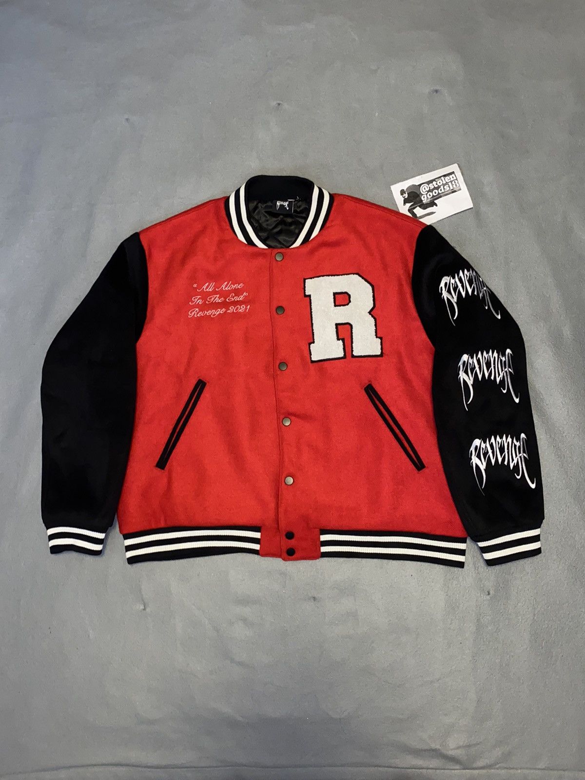 Revenge (UNRELEASED) Revenge Varsity Skull Jacket | Grailed