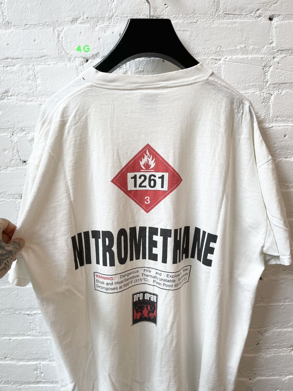 Vintage Vintage THRASHED Nitromethane Skull Fire Shirt | Grailed