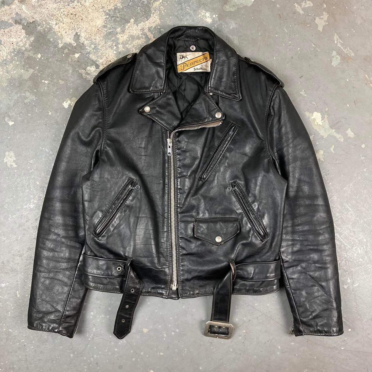 Schott × Vintage Vintage 70s Schott Perfecto Leather Motorcycle Biker ...