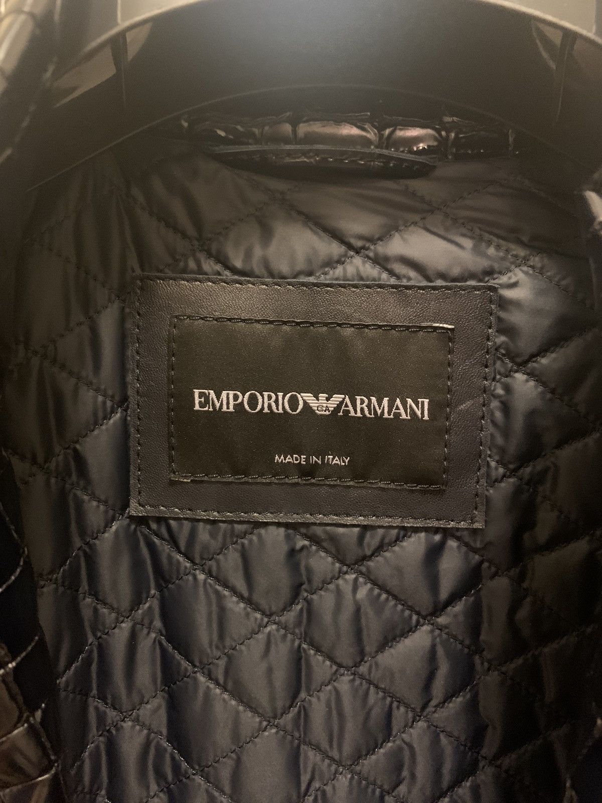 Emporio Armani Emporio Armani Embossed Croc Calf Leather Jacket | Grailed