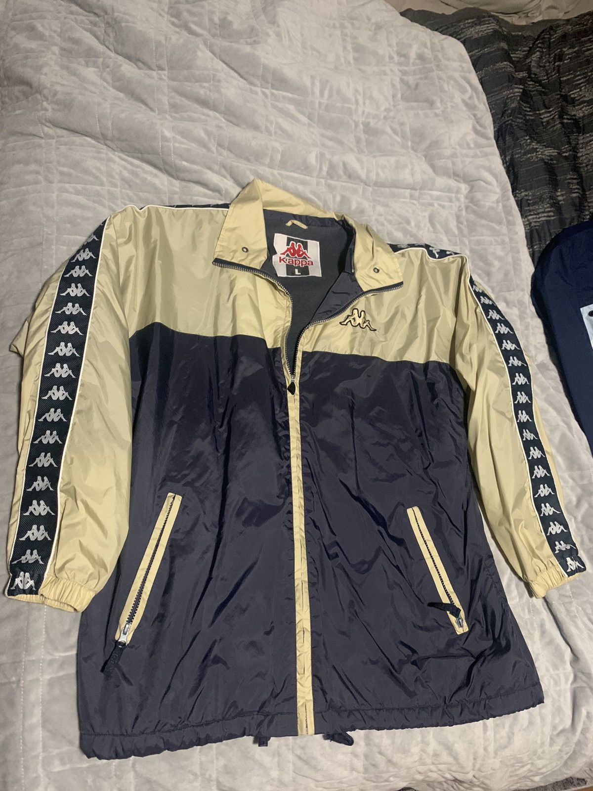 Kappa Kappa Jacket Cream/Black | Grailed